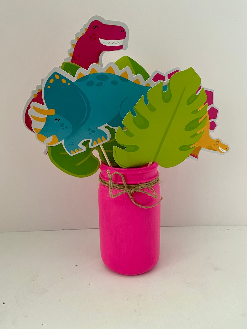 Girl Dino Centerpiece Girl Dinosaur Party Decorations Pink - Etsy
