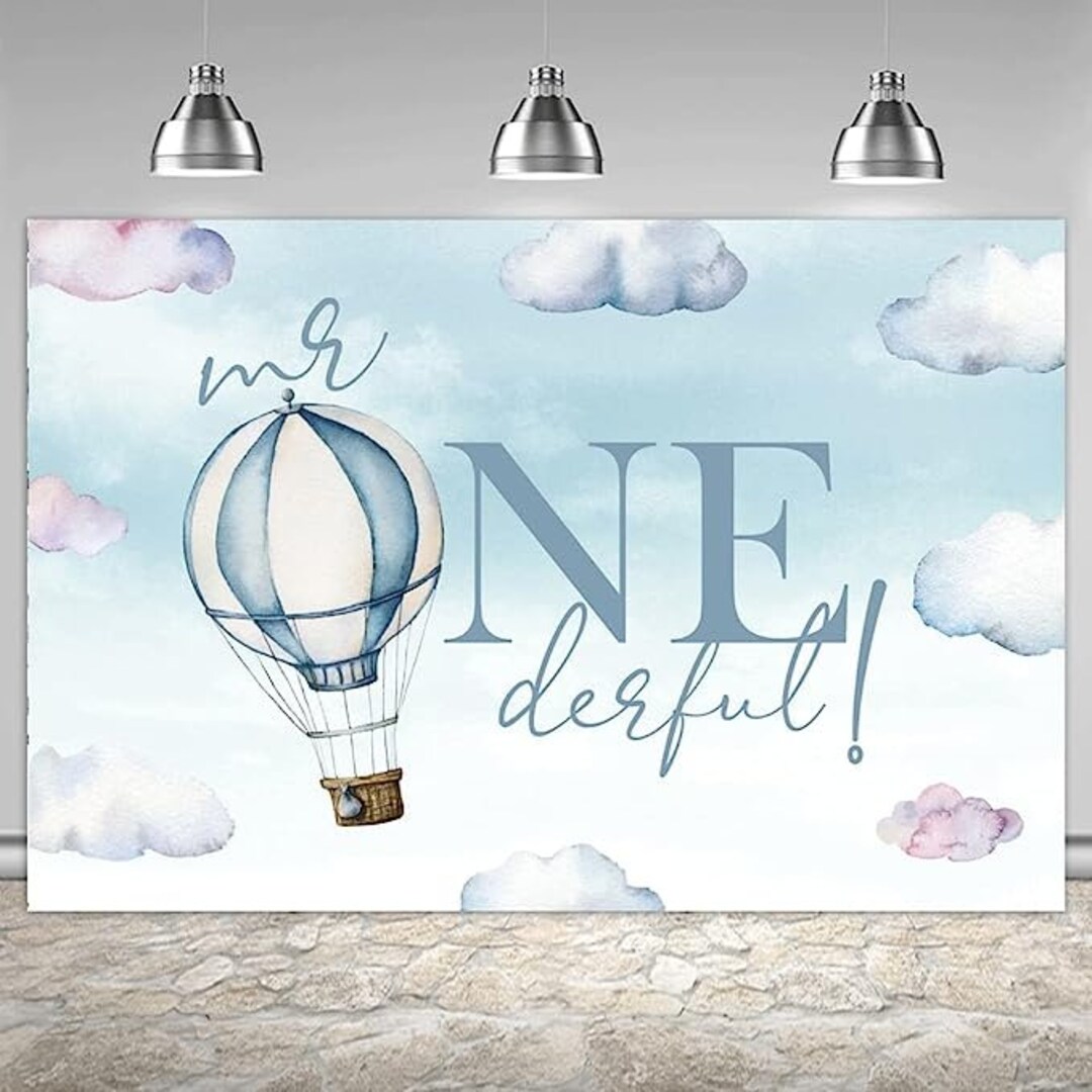 Hot Air Balloon Backdrop, up up and Away Party, up up and Away Backdrop ...