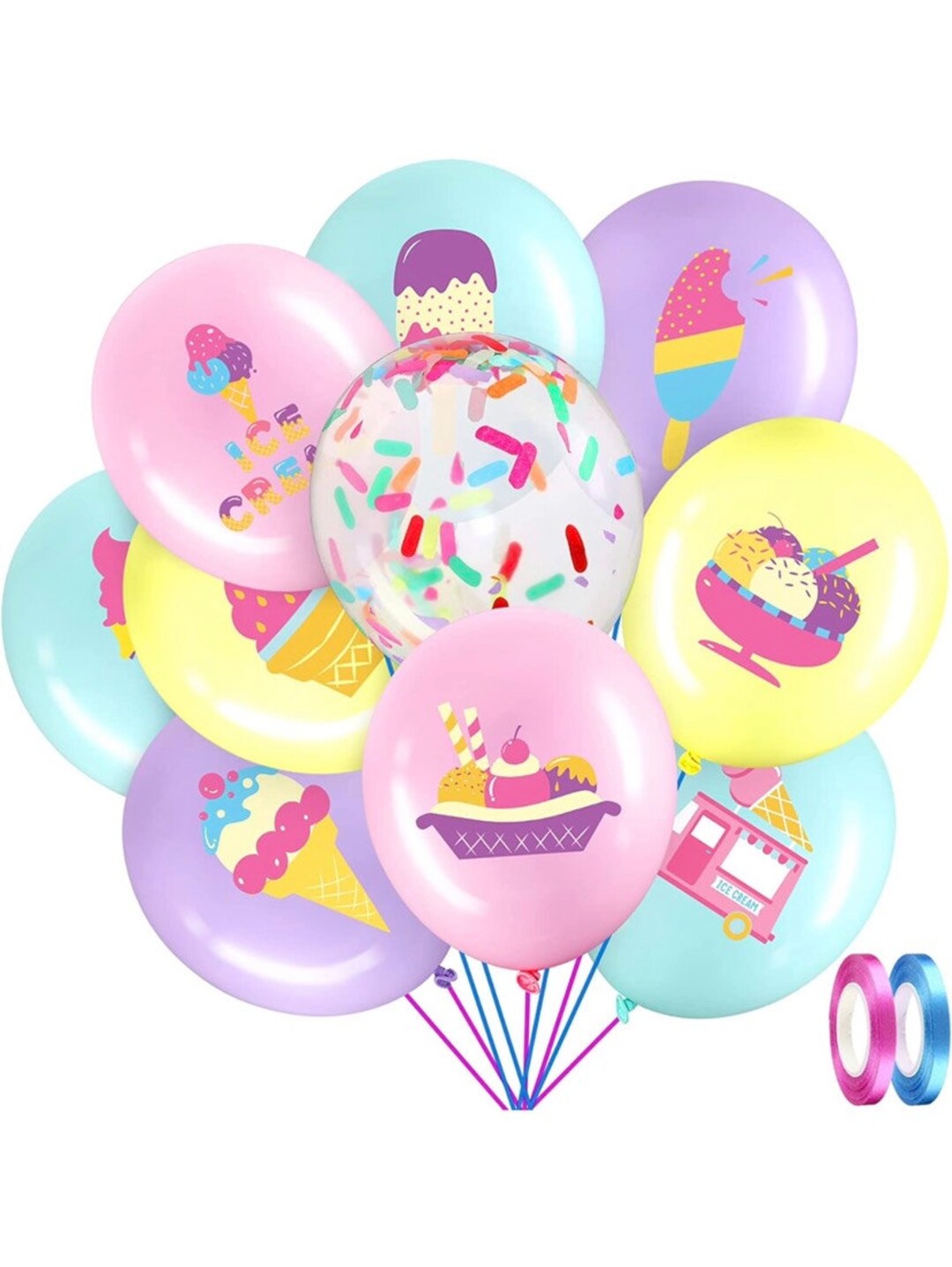 Ice Cream Balloons, Ice Cream Party Decorations, Sprinkle Balloons, Ice ...
