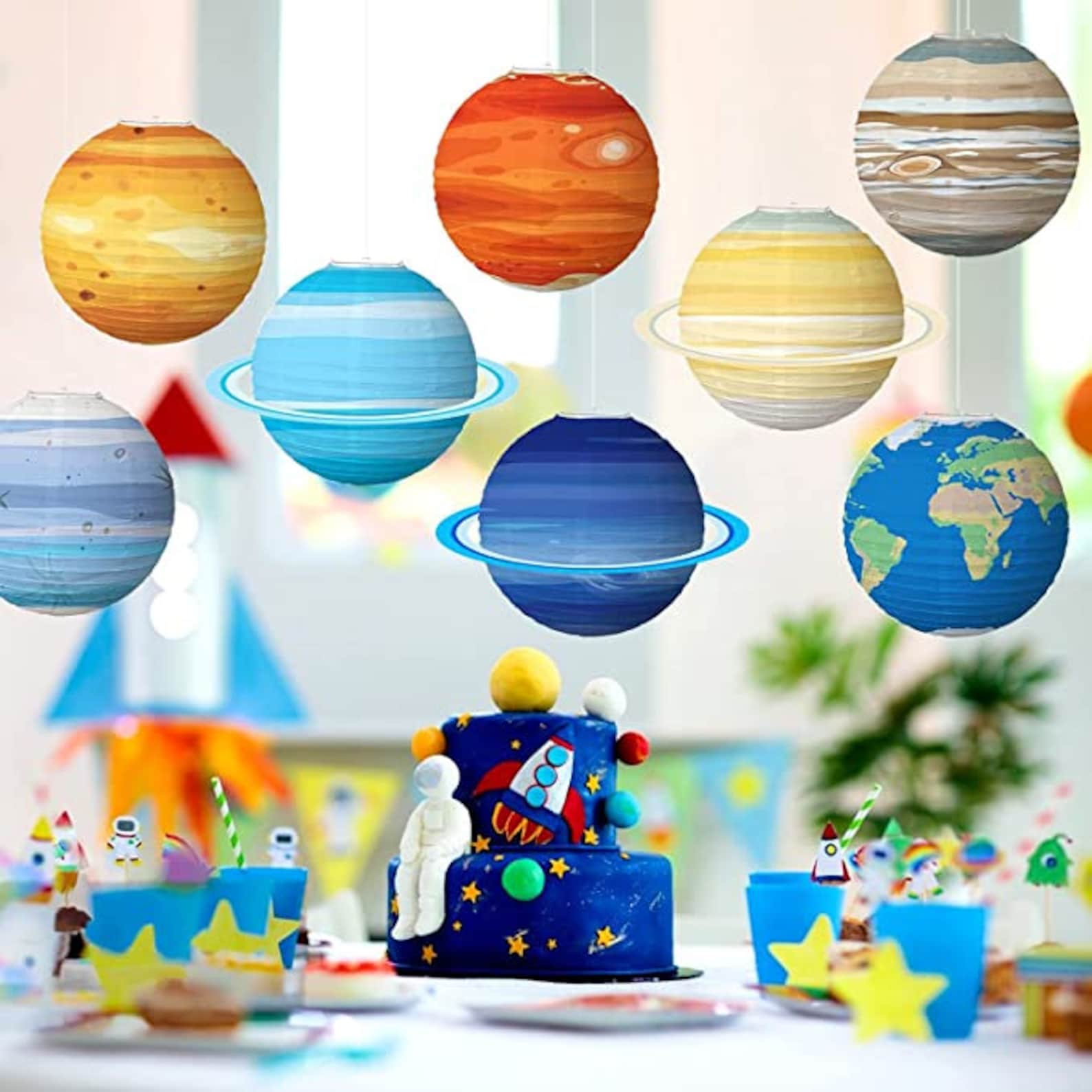 Galaxy Party Lanterns, Galaxy Birthday, Space Party, Planet Lantern ...