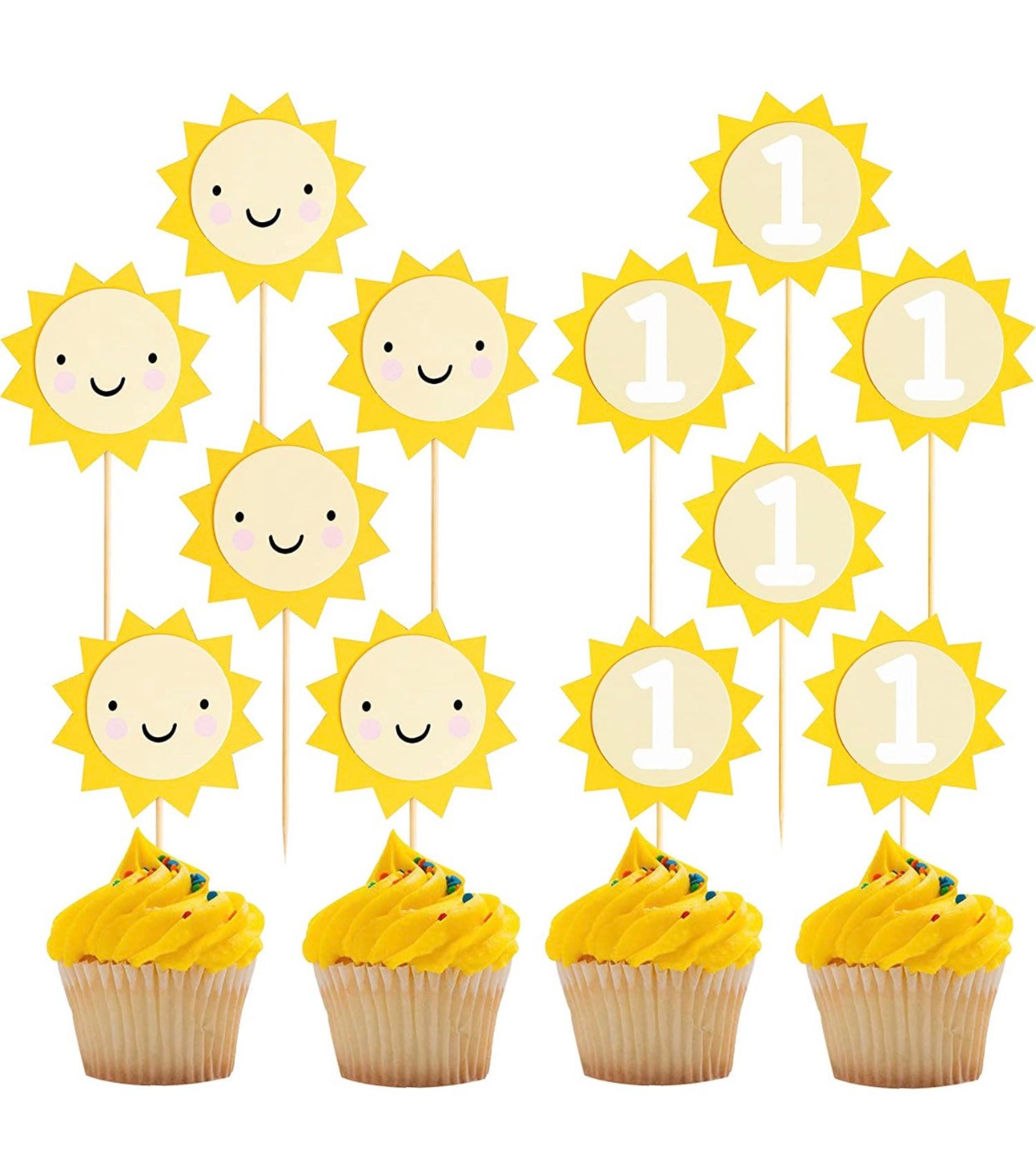 Sun Cupcake Toppers, Sunny Cupcake Toppers, Sunshine Cupcake Toppers ...