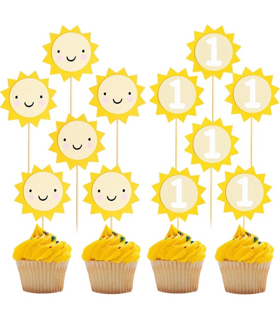 Sun cupcake toppers, sunny cupcake toppers, sunshine cupcake toppers ...