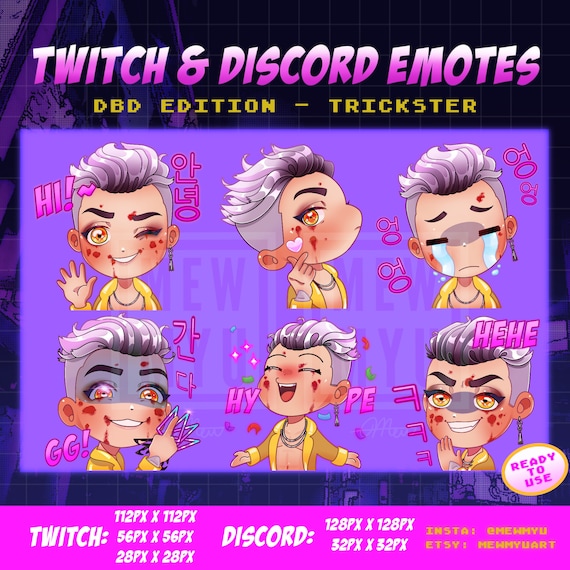 Trickster / Ji-woon Hak / DBD / Chibi Twitch & Discord Emotes - Etsy