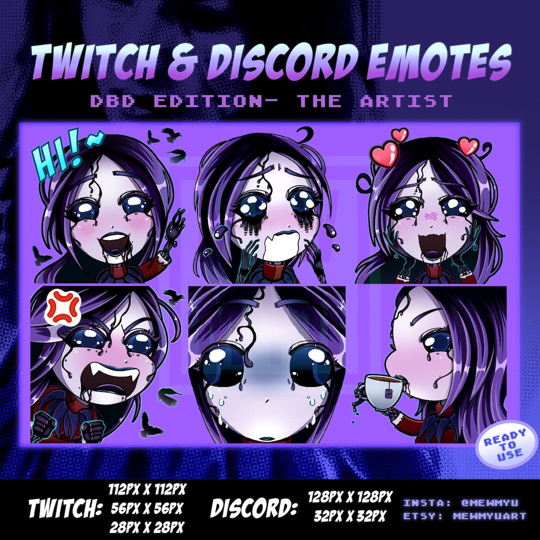 Artist/ Carmina Mora / DBD / Chibi Twitch & Discord Emotes - Etsy