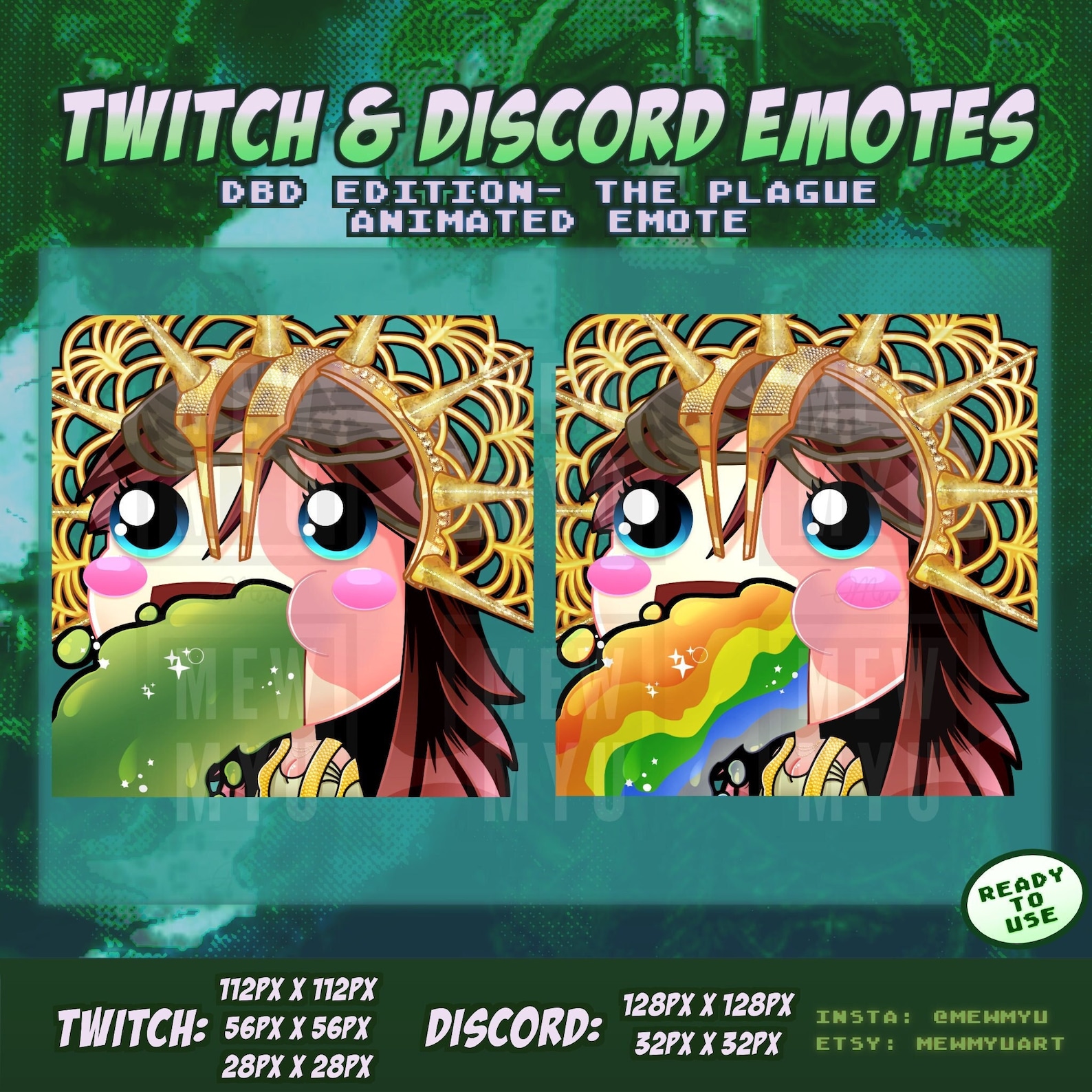 ANIMATED Plague/ Adiris / DBD / Rainbow Puke/ Toxic / Chibi Twitch ...