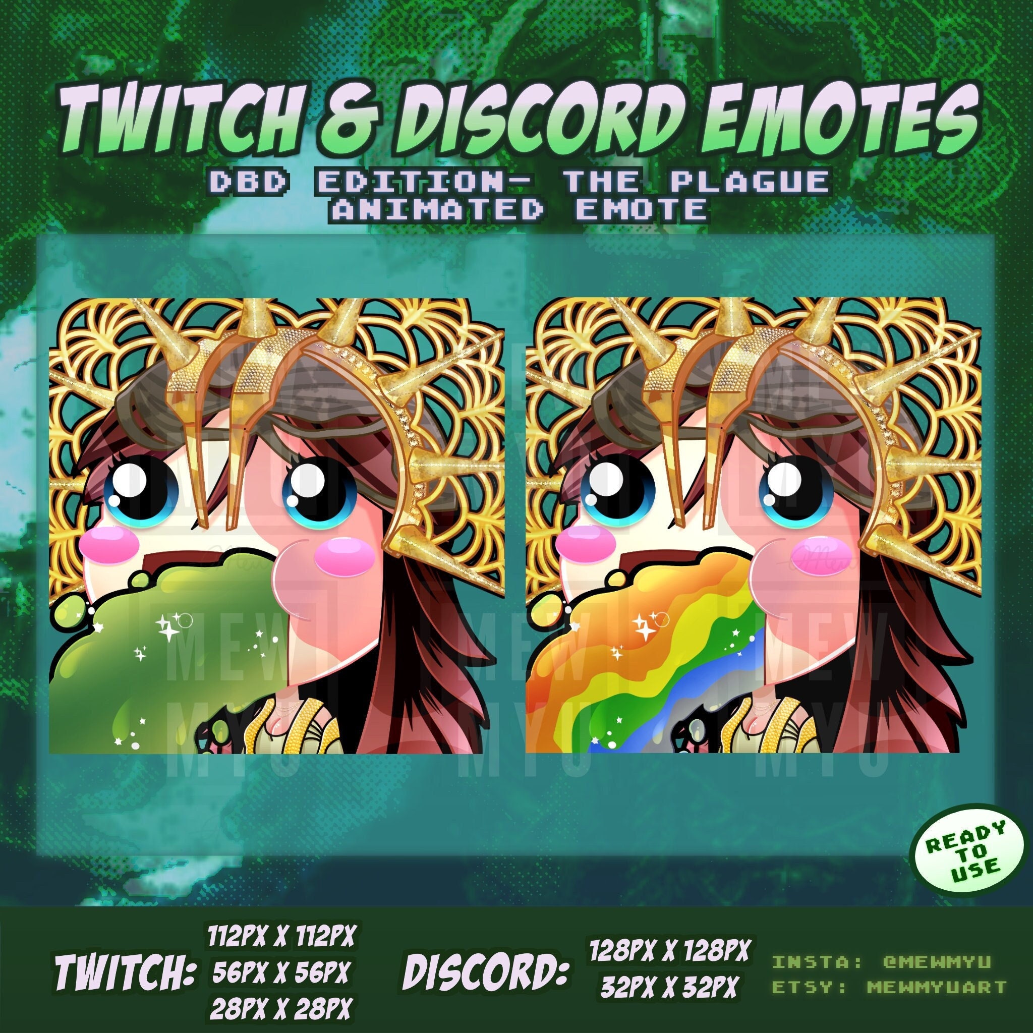 ANIMATED Plague/ Adiris / DBD / Rainbow Puke/ Toxic / Chibi Twitch ...