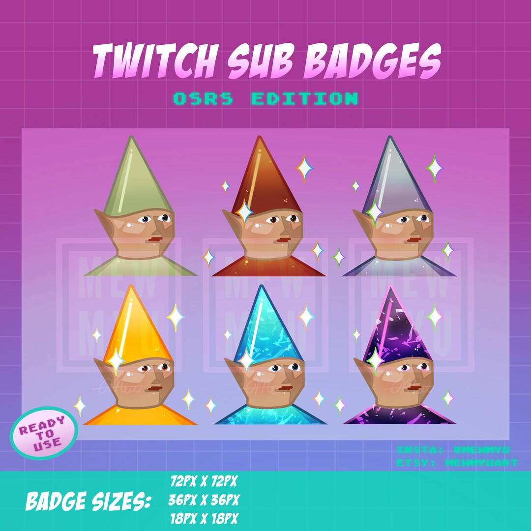 OSRS/ Gnome Child Twitch Sub Badges - Etsy