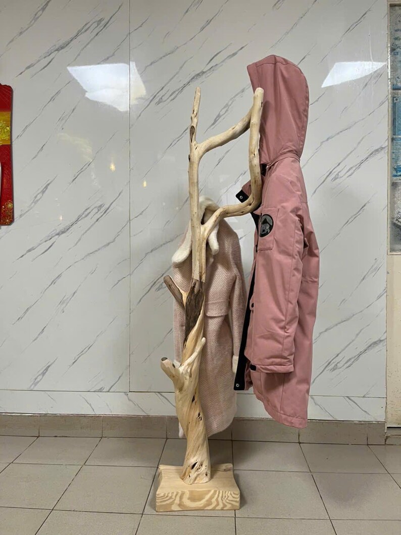 Free Standing Coat Rack Tree Branch Coat Hooks Natural Clothing Rack ...