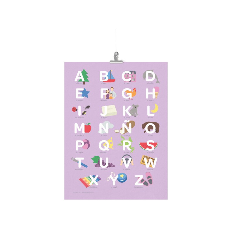 Spanish Alphabet Poster in Purple | Alfabeto Español | Spanish Language ...