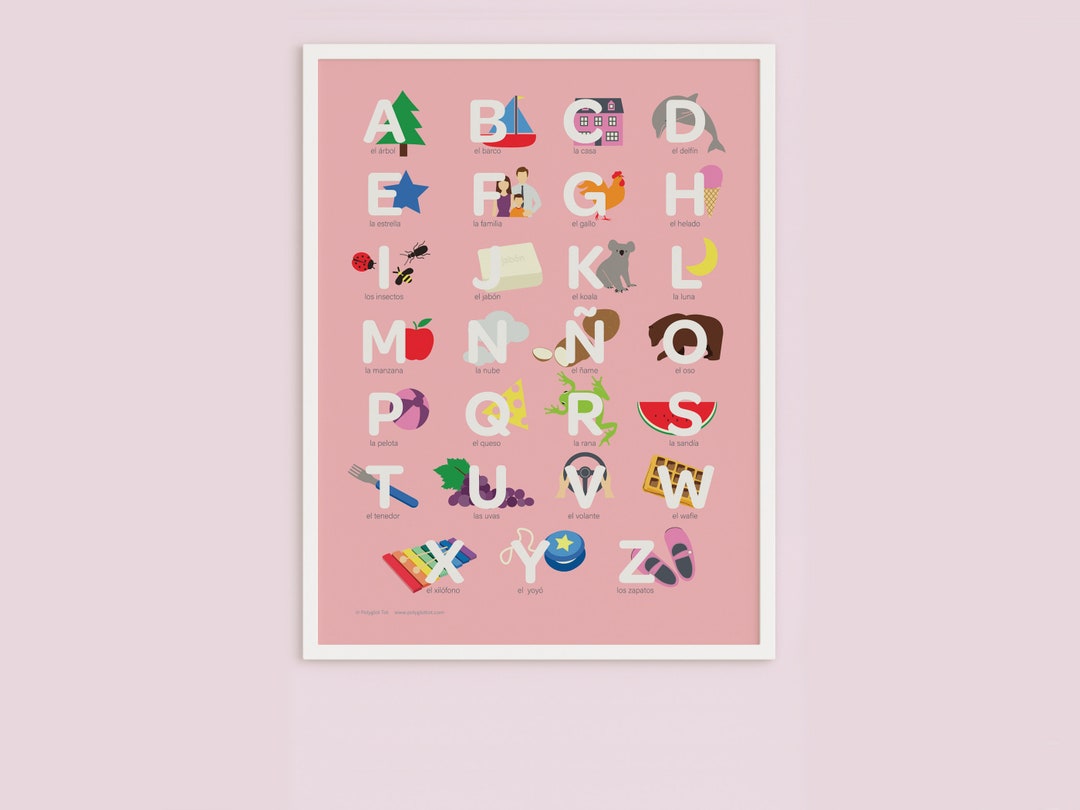 Spanish Alphabet Poster in Pink | Alfabeto Español | Spanish Language ...