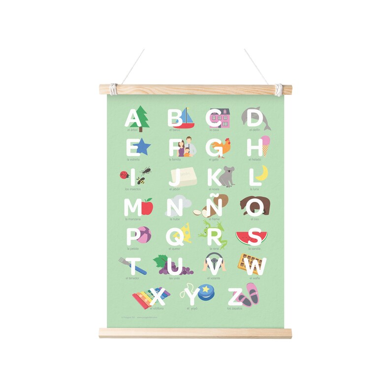 Spanish Alphabet Poster in Green | Alfabeto Español | Spanish Language ...