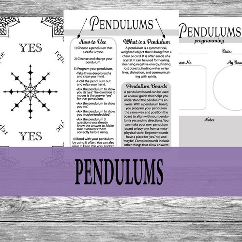 Pendulum Guide Printable Pendulum Board How to Use - Etsy Canada