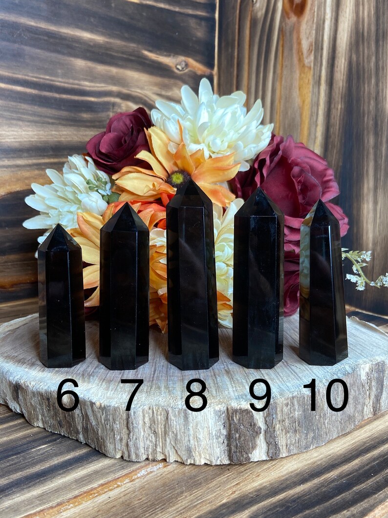 Ice Obsidian Tower Twr245 Ice Obsidian Point Crystal Tower - Etsy