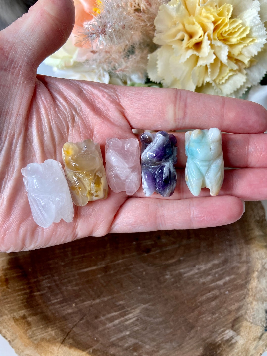 Mini Crystal Cicada, Crv360, Amethyst Cicada, Crystal Insect, Flower ...