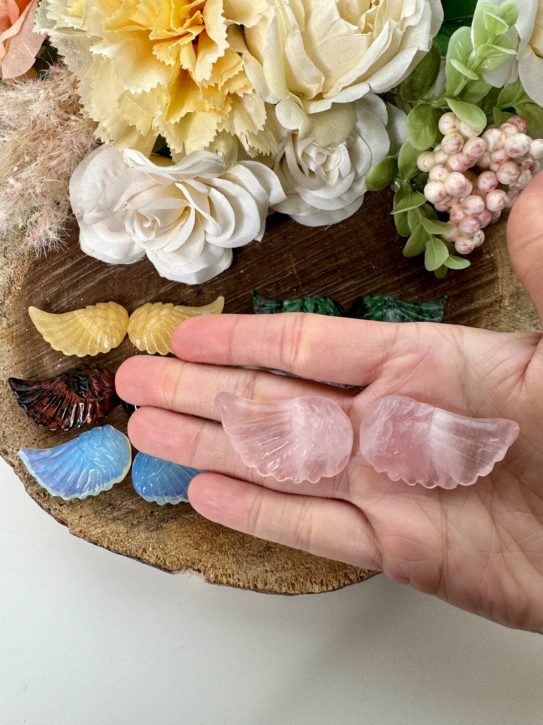 Crystal Wing Pair, Two Crystal Angel Wing Carvings, Crv259 - Etsy