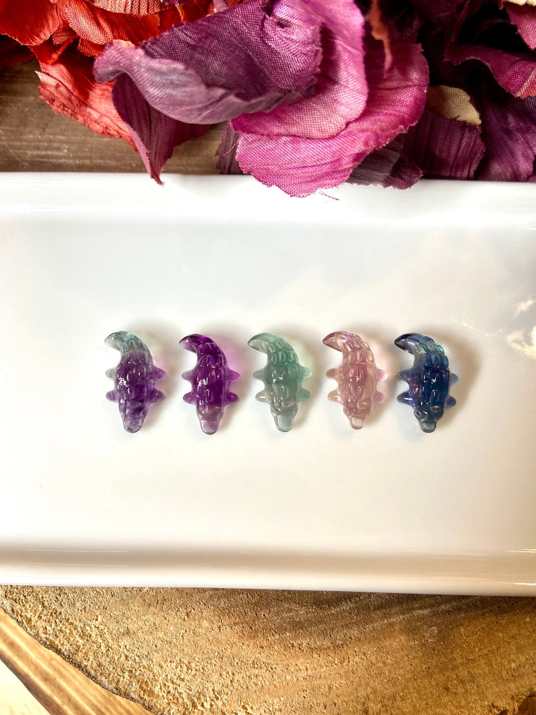 Mini Fluorite Crocodile Crv291 Crystal Alligator Tiny - Etsy