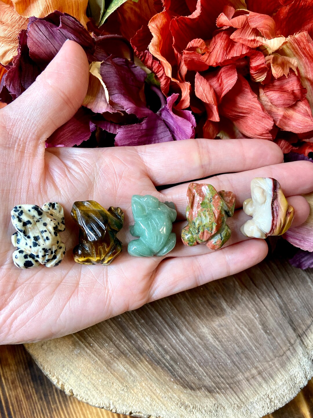 Mini Crystal Frog, Crv121, Black Obsidian Frog, Dalmatian Jasper Frog ...