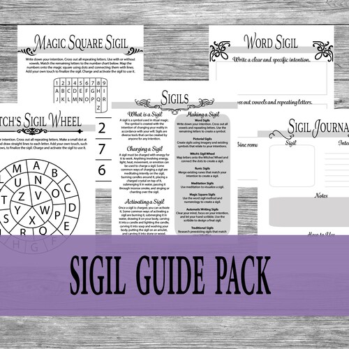 Sigils Guide Pack Sigils Worksheets Printable Sigils Cheat - Etsy UK