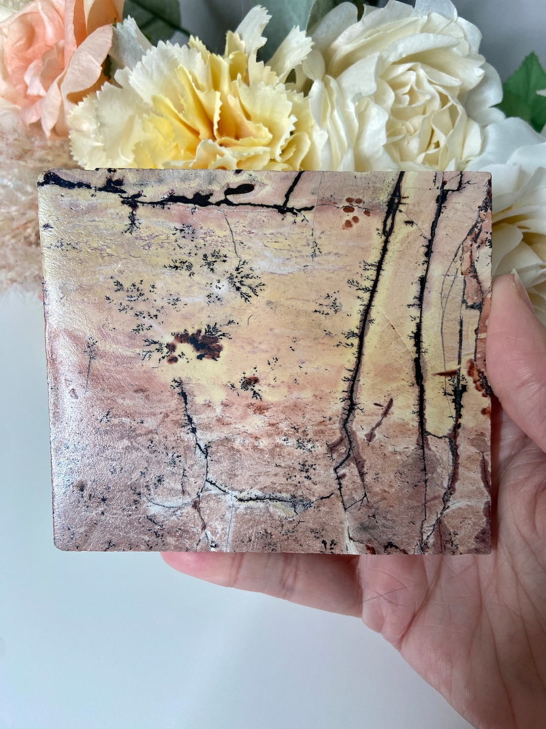 Picture Jasper Slab, Picture Stone Slice, Msc113, Rough Crystal Slab - Etsy