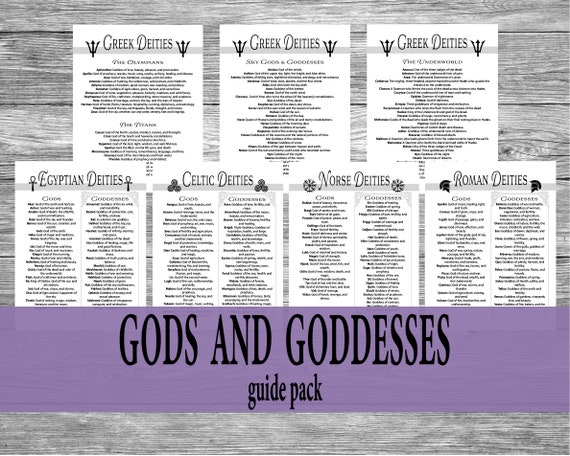 Gods And Goddesses Chart