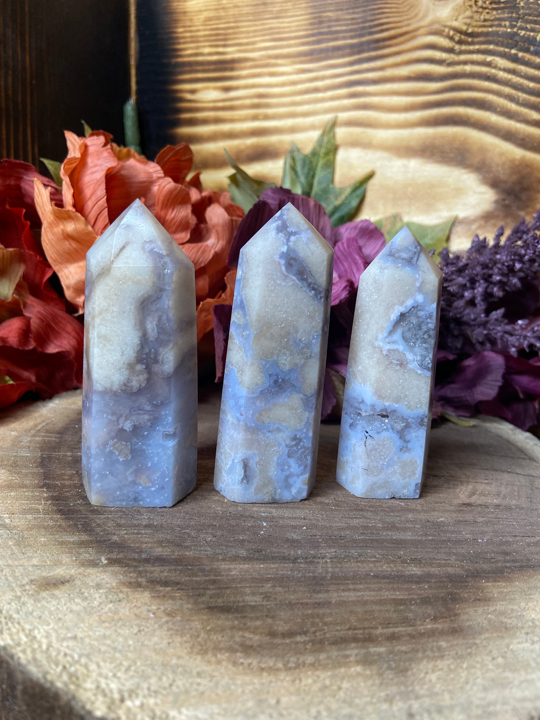 Blue Flower Agate Tower RARE Blue Flower Agate Point Twr289 - Etsy