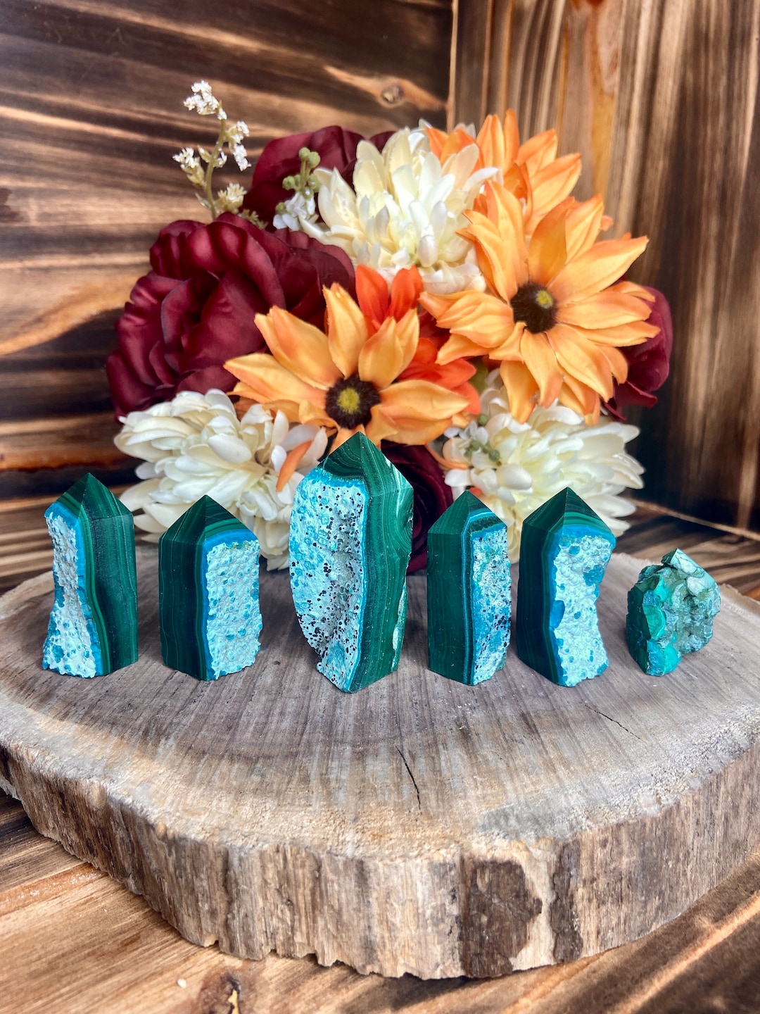 Malachite Chrysocolla Tower, Twr306, Small Crystal Tower, High Quality ...