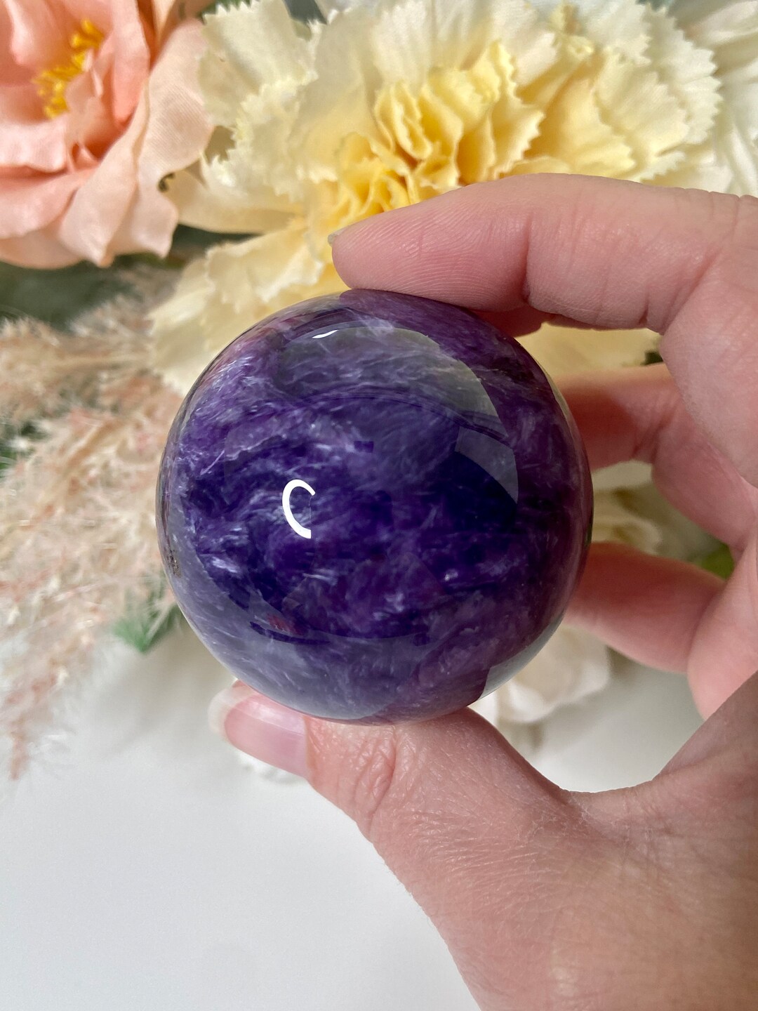 Charoite Sphere, Sph151 #5, 49mm Sphere, High Quality Crystal Sphere - Etsy