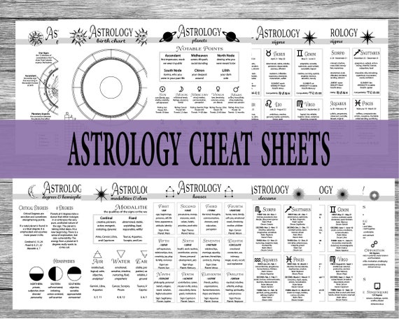 Astrology Cheat Sheets Digital Grimoire Pages Printable Etsy Canada