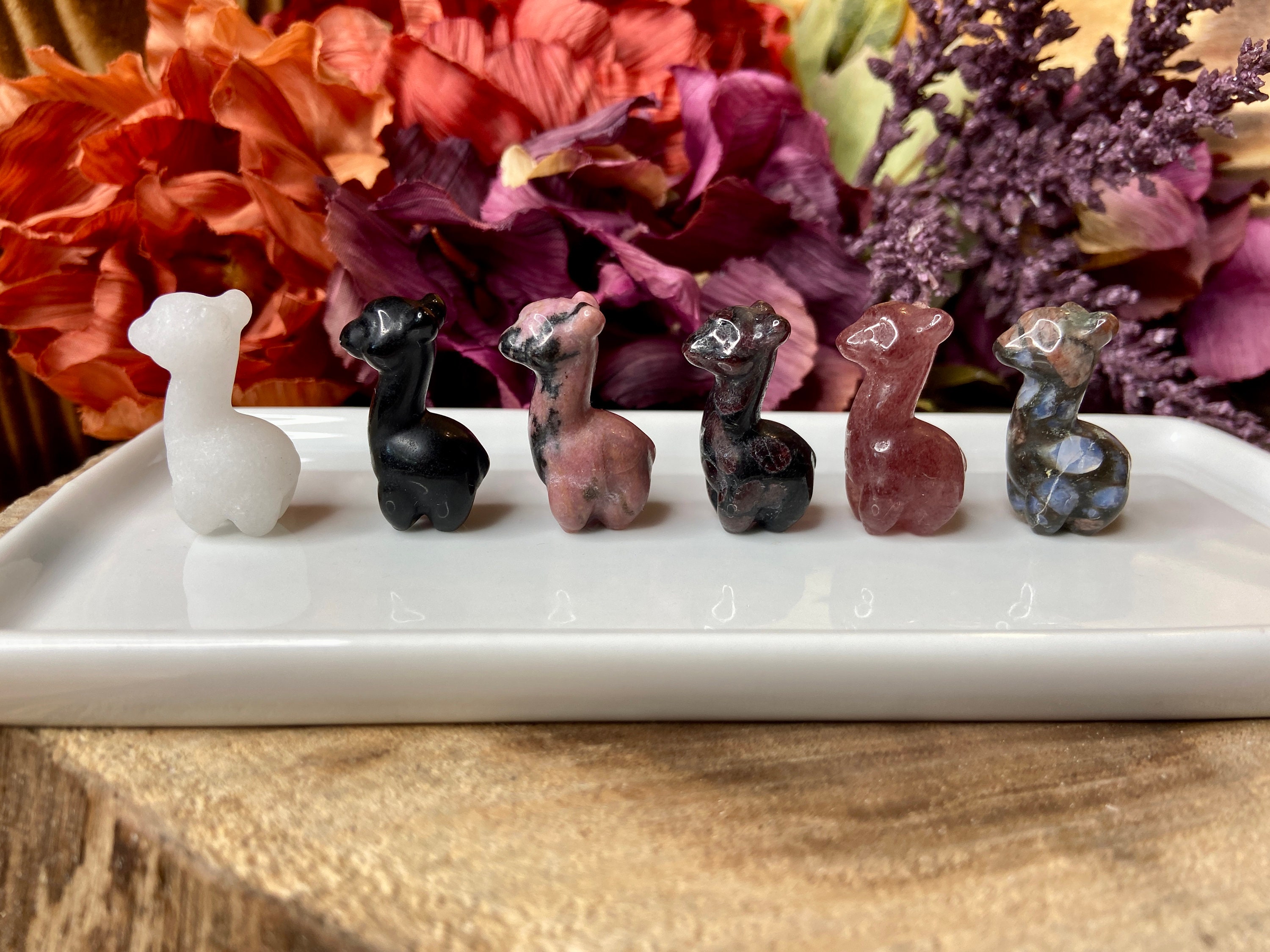 Mini Crystal Llama, Crv266, Rose Quartz Llama, Lepidoite Llama, Ruby ...