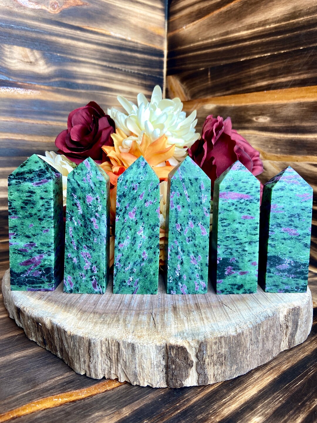 Ruby Zoisite Tower, Twr207, Ruby Zoisite Obelisk, Ruby Zoisite Point, Crystal Tower - Etsy