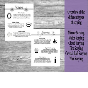 Scrying Guide Pack, Scrying Cheat Sheet, Crystal Ball Reading, Mirror ...
