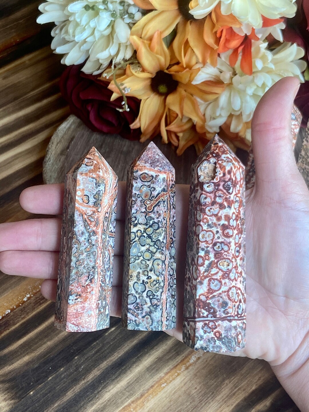 Red Leopard Skin Jasper Tower, Twr195, Leopard Jasper Tower, Crystal ...