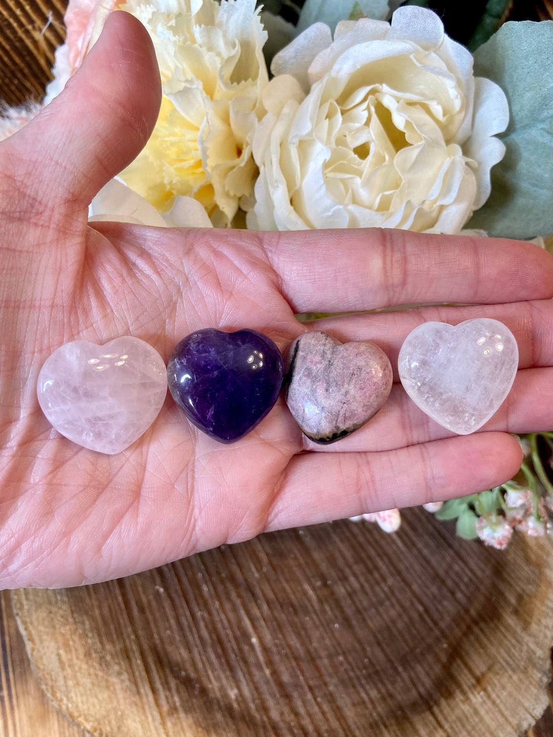 Mini Crystal Heart, Tiny Crystal Heart, Shp177, Rose Quartz Heart ...