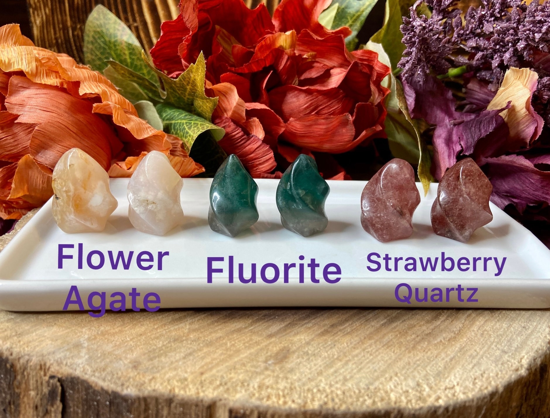 Mini Crystal Flame Rose Quartz Flame Crv163 - Etsy