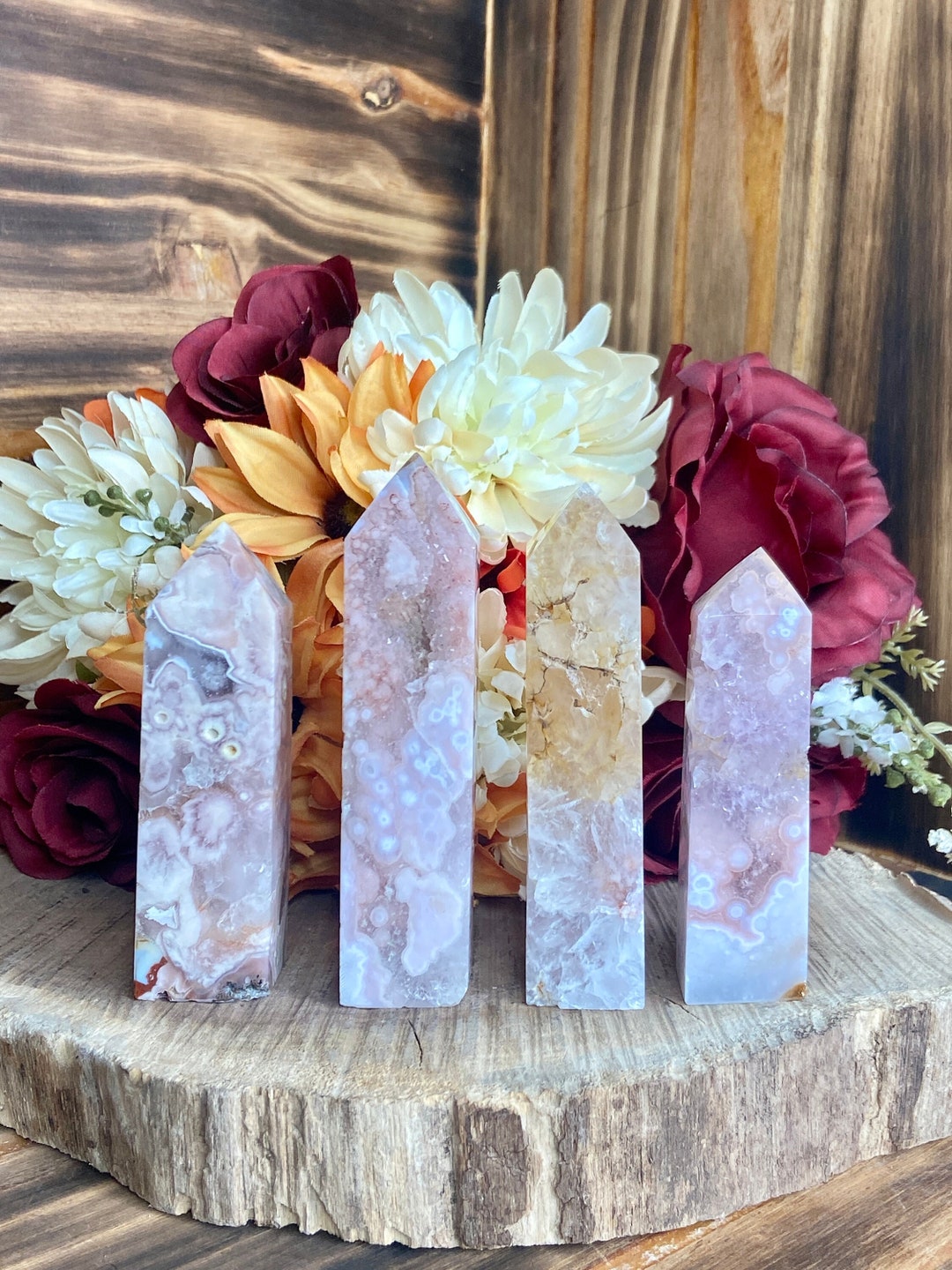 Flower Agate Tower, Twr379, Flower Agate Point, Druzy Flower Agate ...