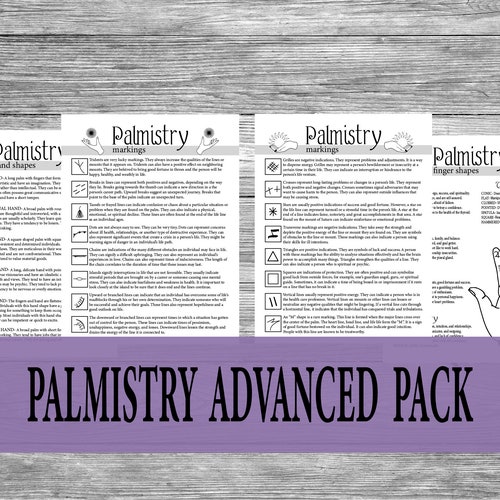 Palmistry Bundle Palm Reading Guide Palmistry Witchcraft - Etsy