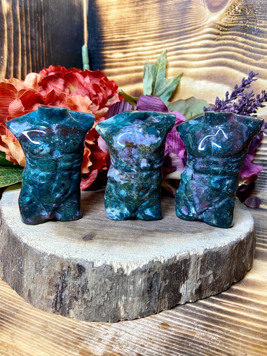 Ocean Jasper Male Body Carving, Crv368, Crystal Man Torso Carving, OJ ...