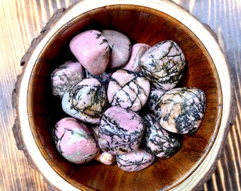 Vibrant Rhodonite Tumbled Stone - Etsy