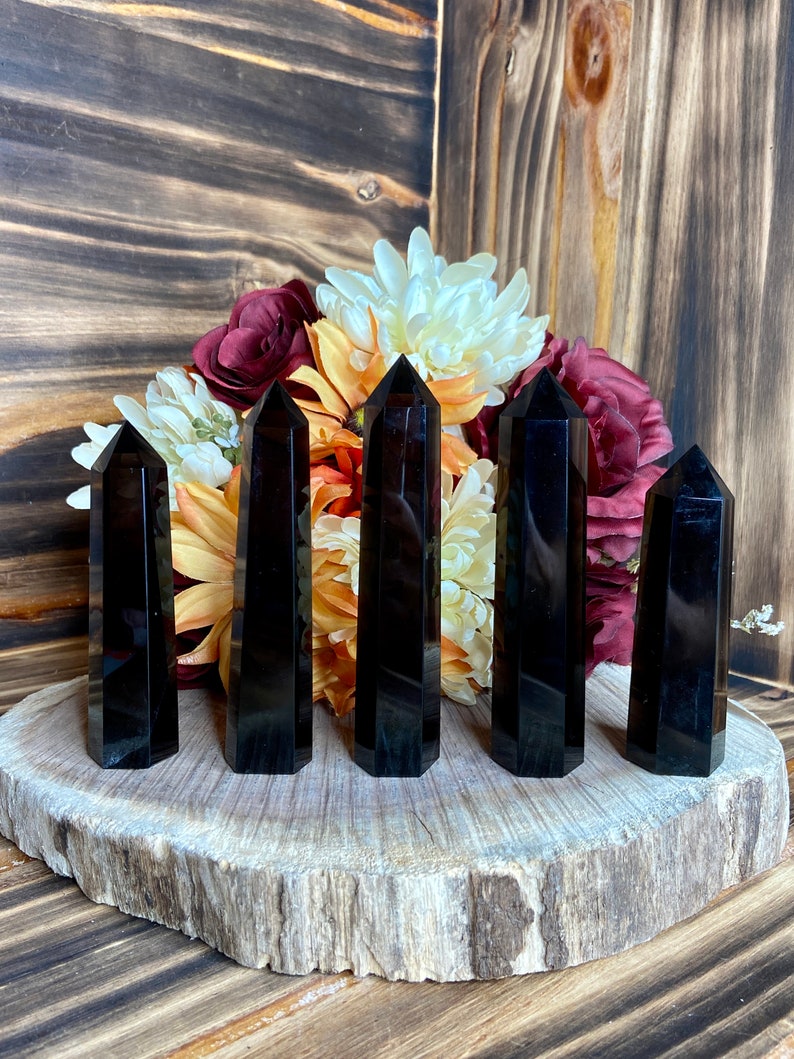 Ice Obsidian Tower Twr245 Ice Obsidian Point Crystal Tower - Etsy