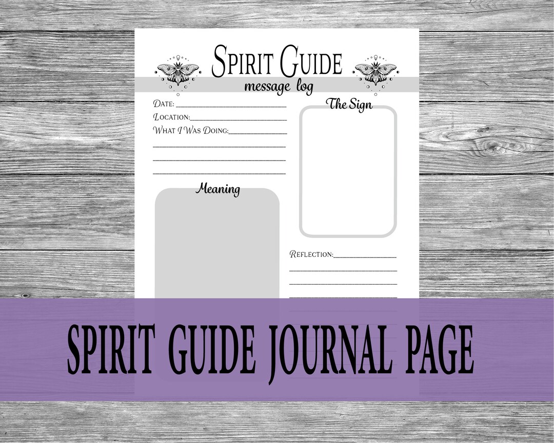 Spirit Guide Journal Message Log Spirit Guide Journal Page - Etsy
