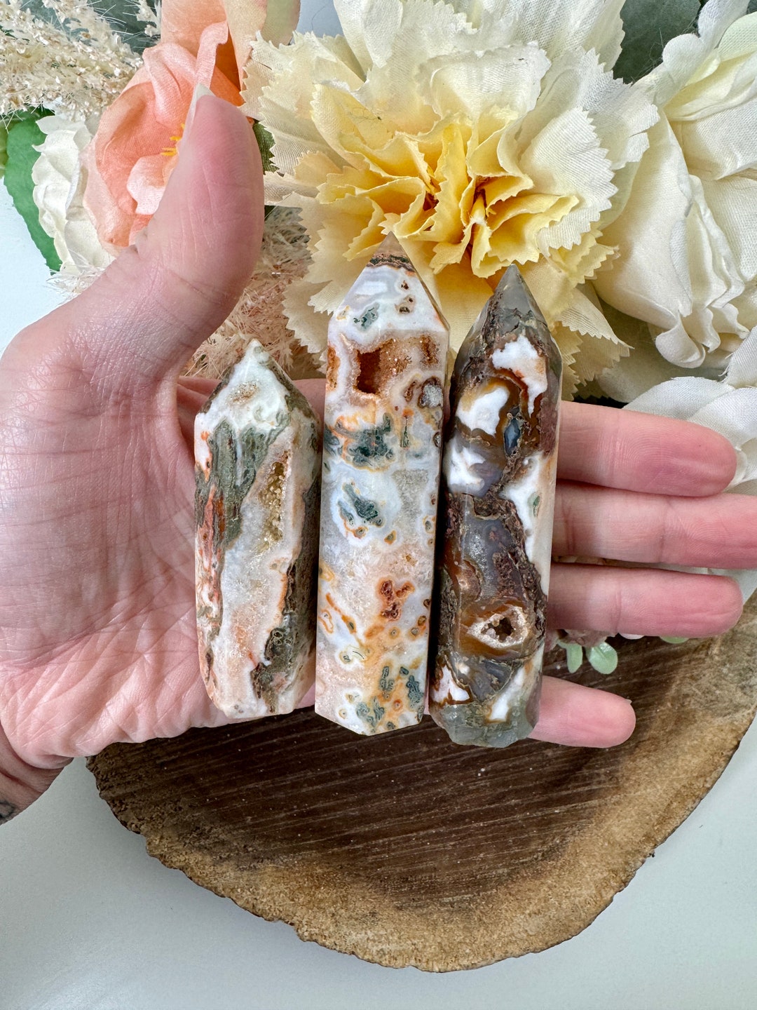 Red Moss Agate Tower, Twr335, Druzy Moss Agate Point, Carnelian Moss ...