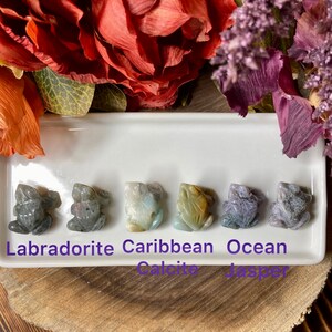 Mini Crystal Frog, Crv121, Black Obsidian Frog, Dalmatian Jasper Frog ...
