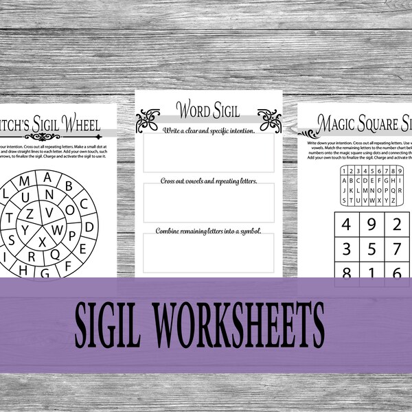 Printable Sigil Worksheets - Etsy