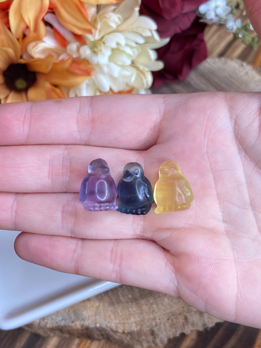 Mini Rainbow Fluorite Penguin, Crv175, Crystal Penguin Carving, Tiny ...