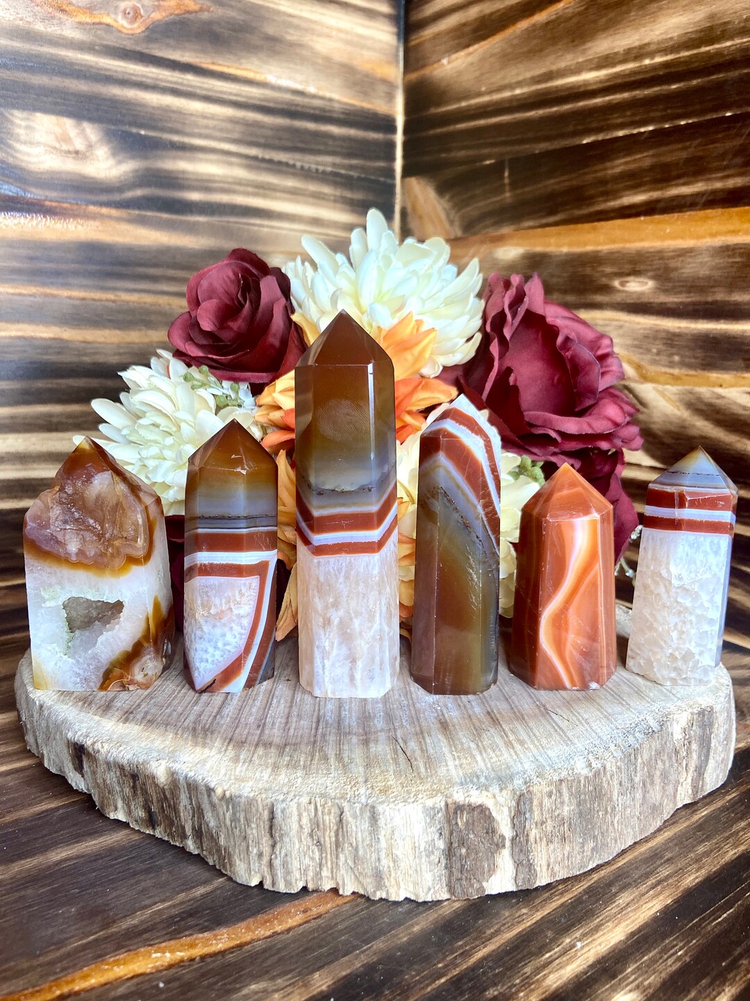 Sardonyx Tower, Twr217, Druzy Red Agate Tower, Crystal Tower - Etsy