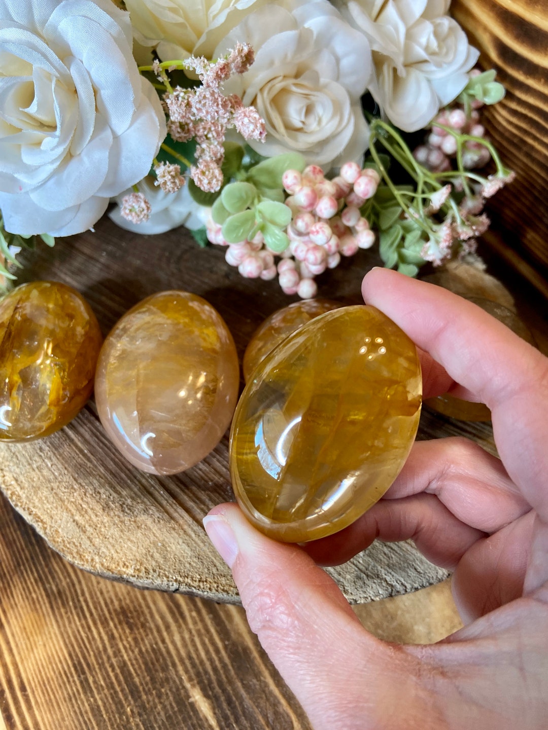 Golden Healer Palm Stone, Crystal Palm Stone, Shp148 - Etsy
