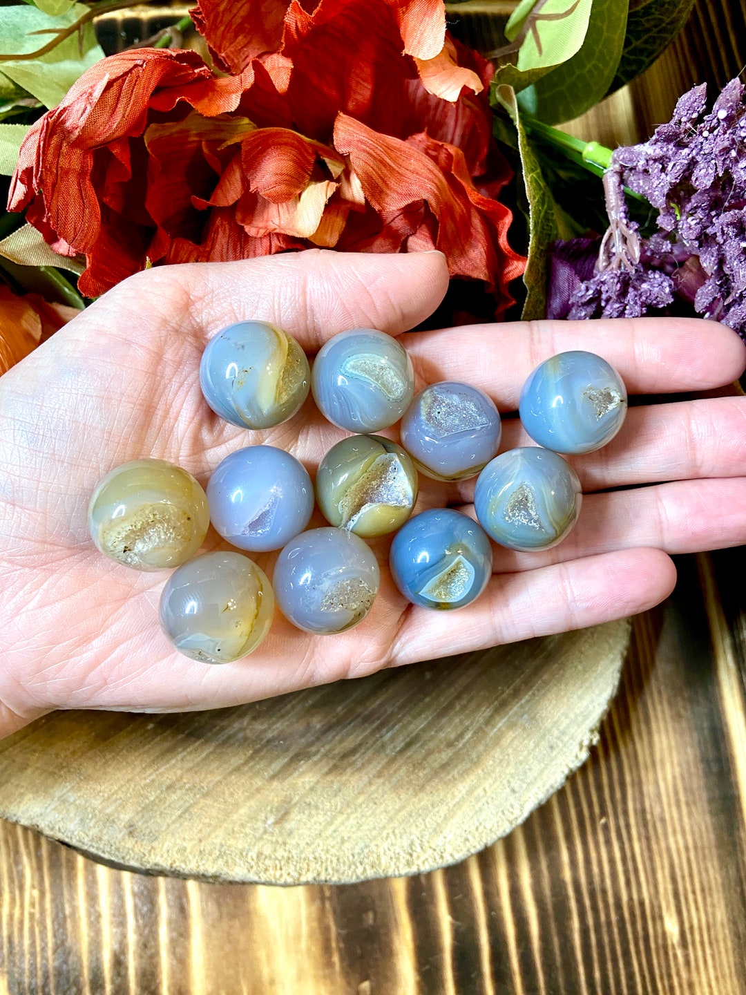 Mini Druzy Agate Sphere, Shp107, 17mm, Mini Crystal Sphere - Etsy