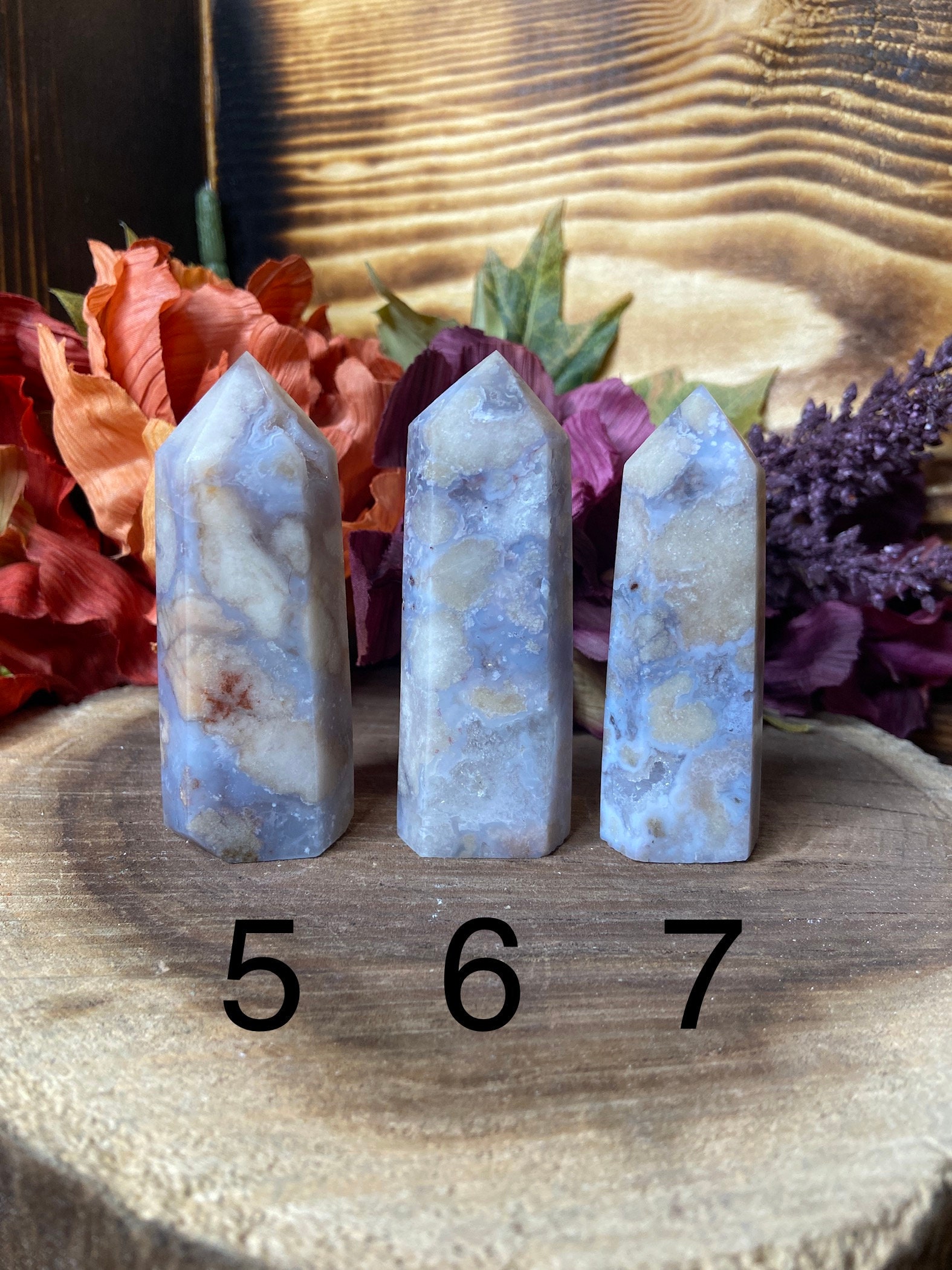 Blue Flower Agate Tower RARE Blue Flower Agate Point Twr289 - Etsy