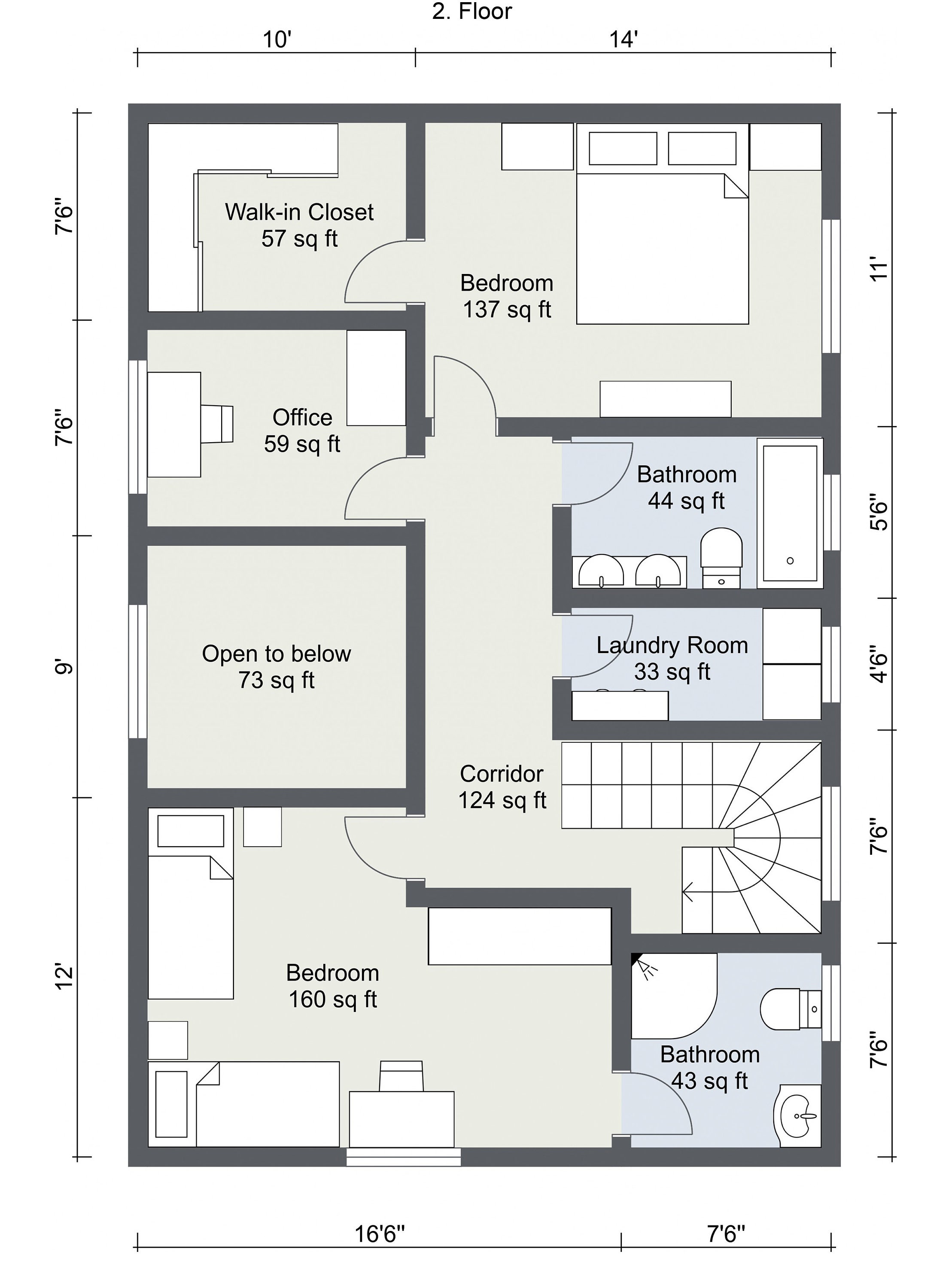 Custom Detailed 2D Floor Plan Virtual Interior Design Architectural ...