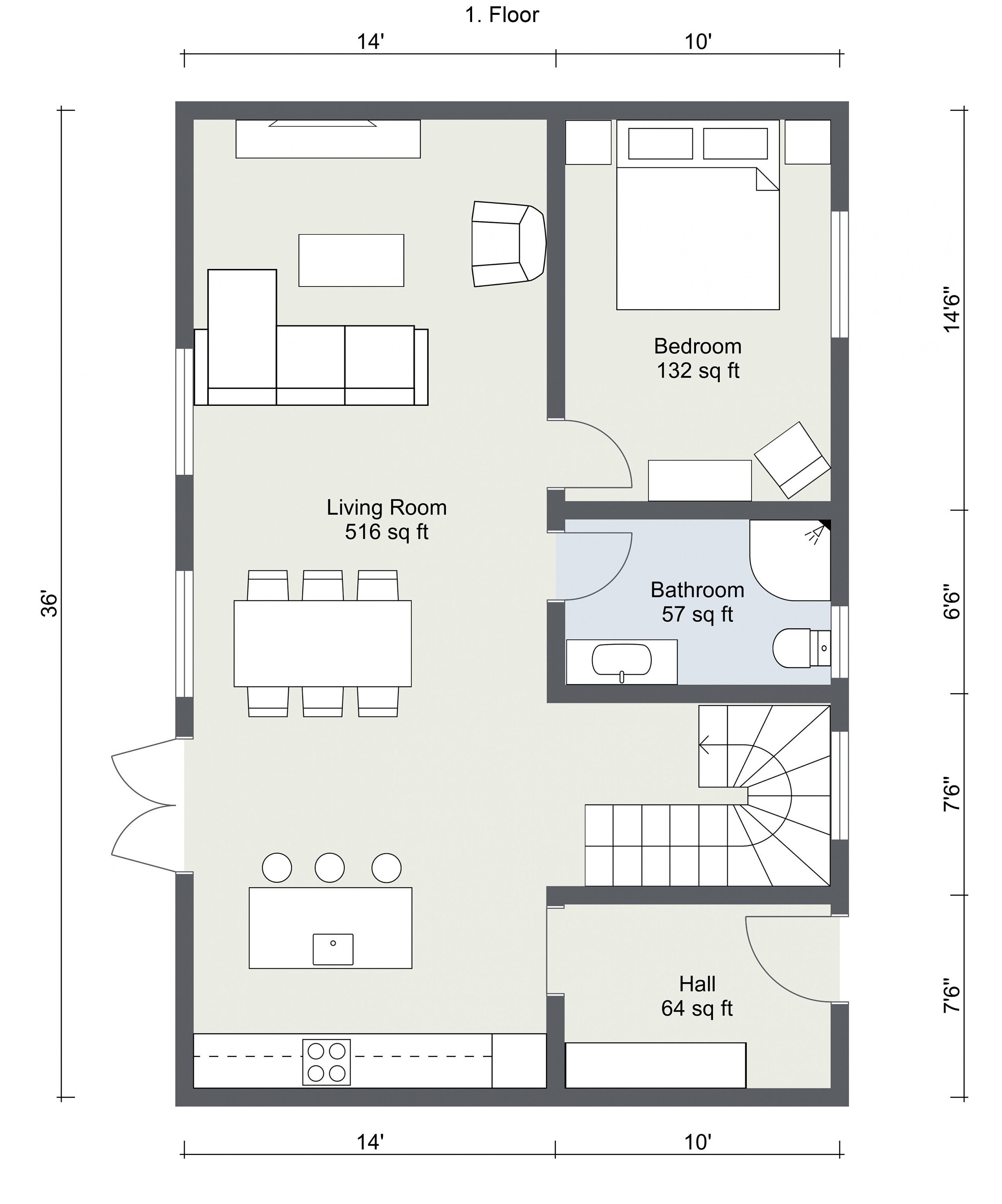 Custom Detailed 2D Floor Plan Virtual Interior Design Architectural ...